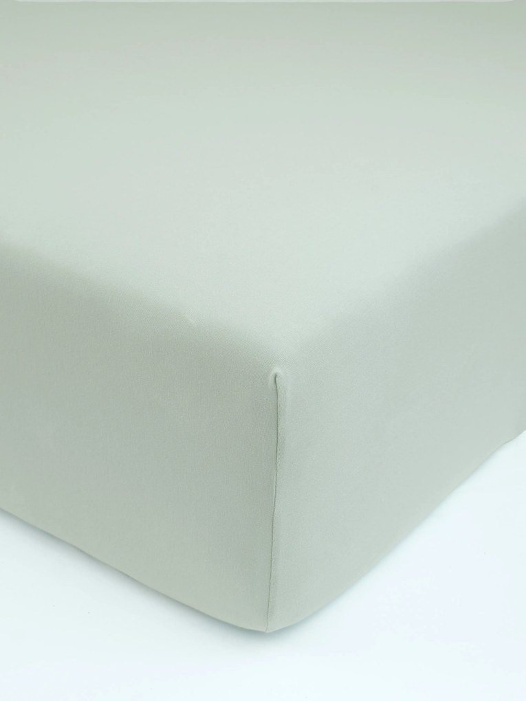 MK Lůžkoviny Jersey prostěradlo s elastanem Deluxe 140 × 200 cm – šedozelená