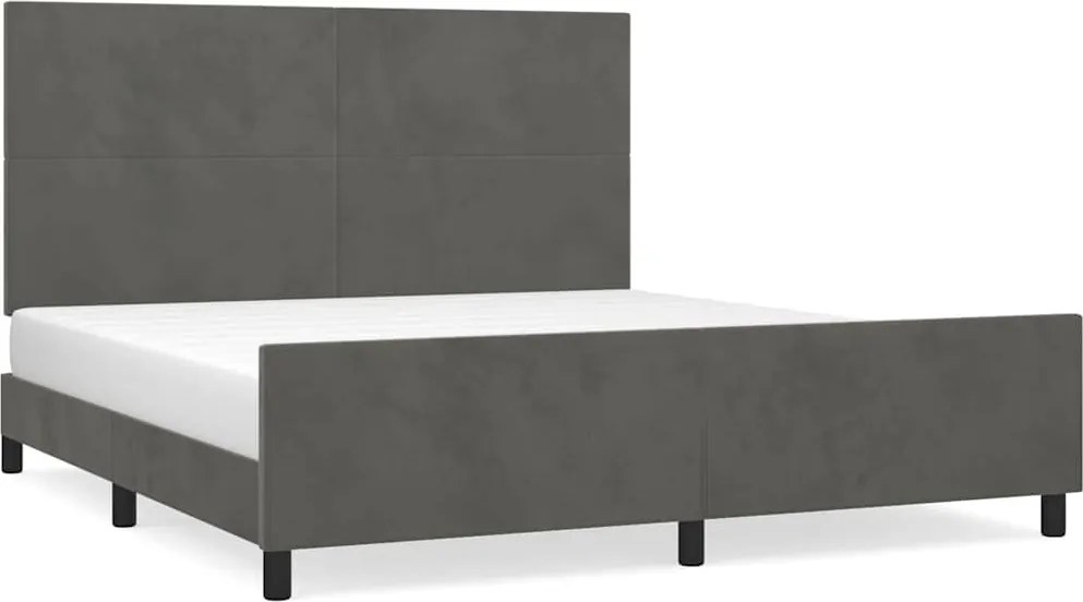Rám postele bez matrace tmavě šedý 160 x 200 cm samet 3125642