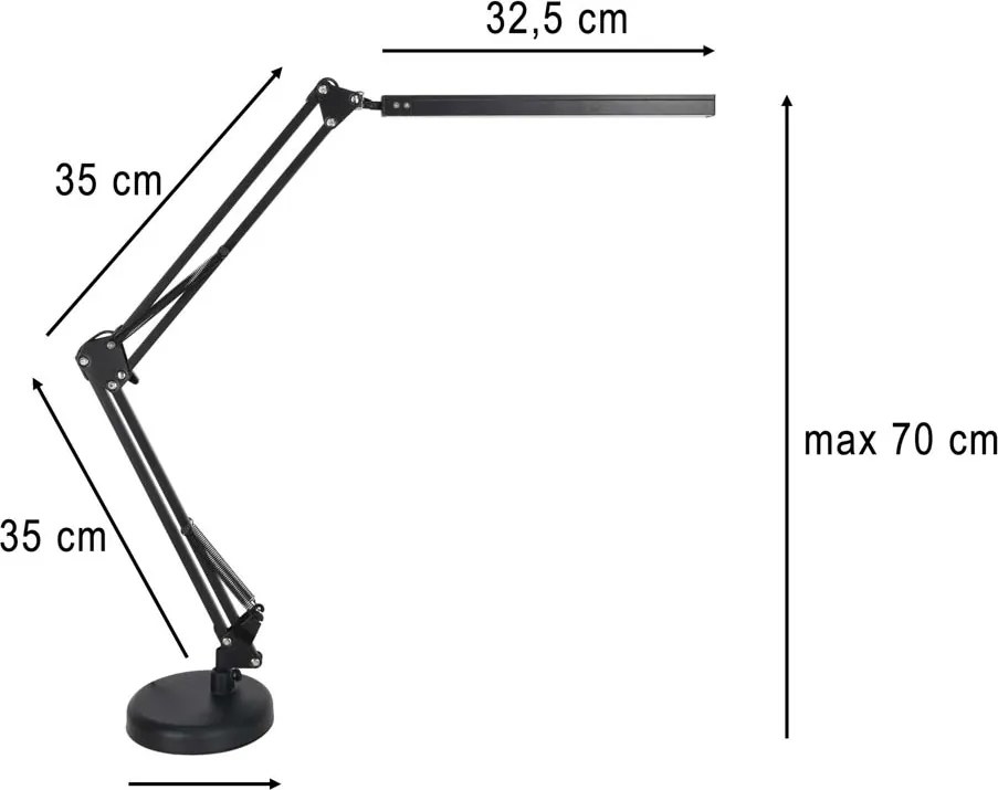 Creative Corner Stolní lampa LED Otočné rameno USB 2 způsoby upevnění