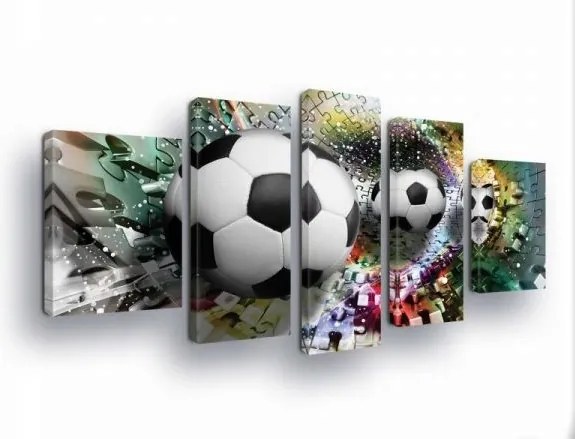 Obraz 170x100 Fotbal Puzzle Abstrakce Sport Dynamika Energie
