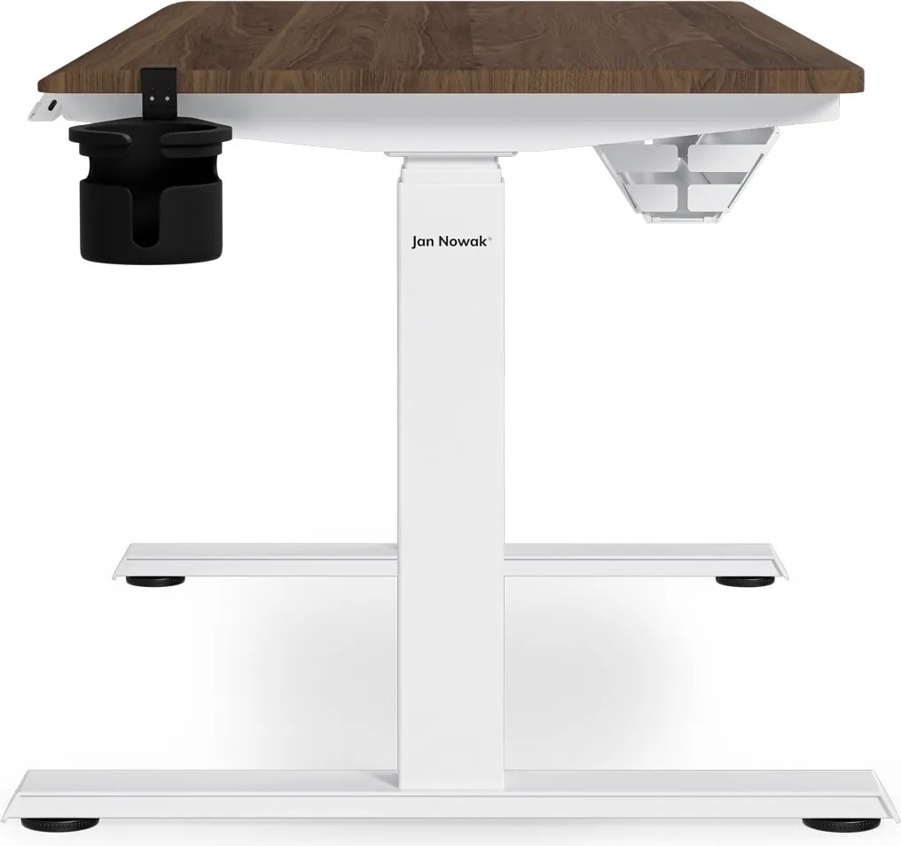 Elektrický stůl s nastavitelnou výškou ergonomický bílý/ořech,1200x600 mm: ARIA