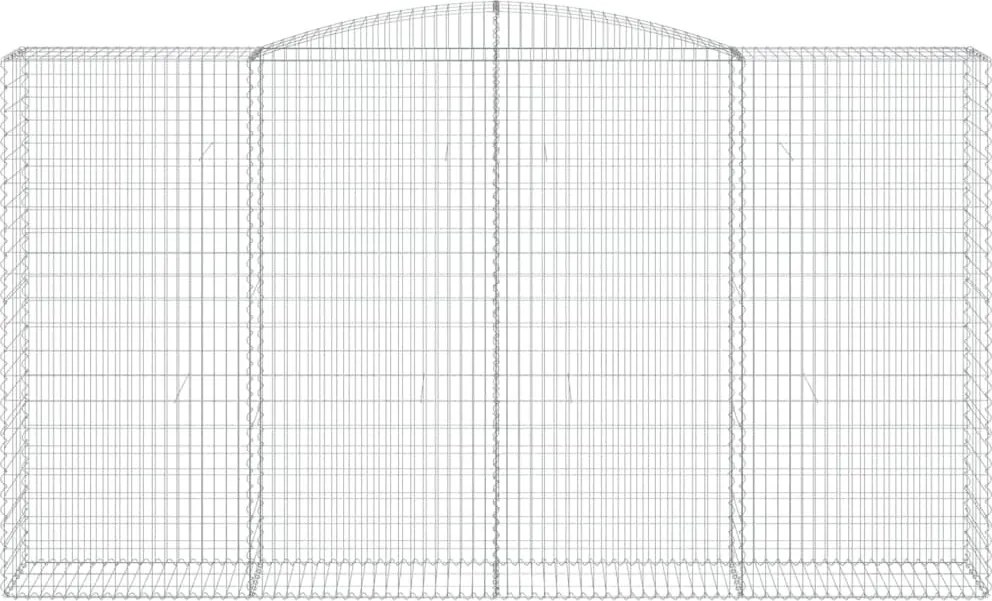 vidaXL Klenuté gabionové koše 2 ks 400x50x220/240cm pozinkované železo [3147074]