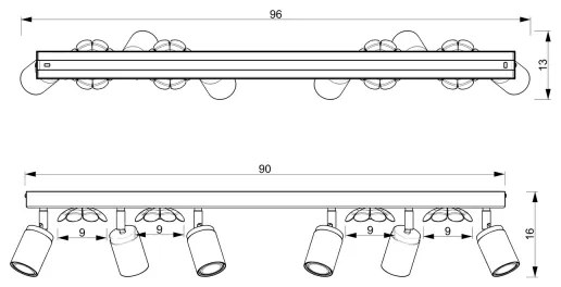 Bodové svítidlo FLOWER 6xGU10/8W/230V matný chrom