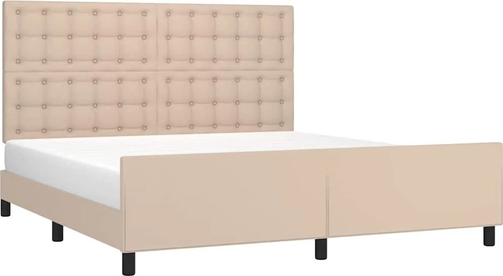 Rám postele s čelem cappuccino 180x200 cm umělá kůže 3125590