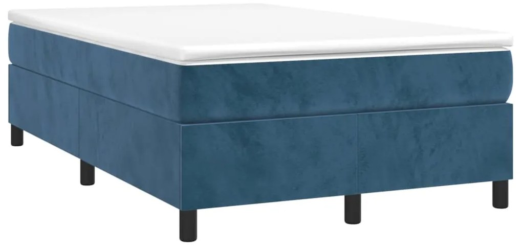 Box spring postel s matrací tmavě modrá 120x190 cm samet