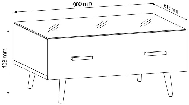 Konferenční stolek Brillo - bílá / šedý lesk / grafit / dub artisan