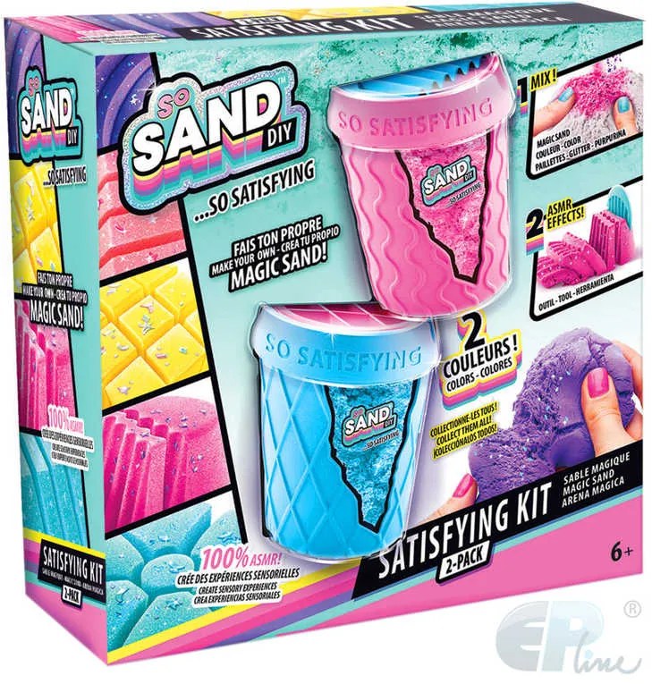 EP Line So Sand kouzelný písek set 2 kelímky s nástroji a doplňky různé barvy ep03873
