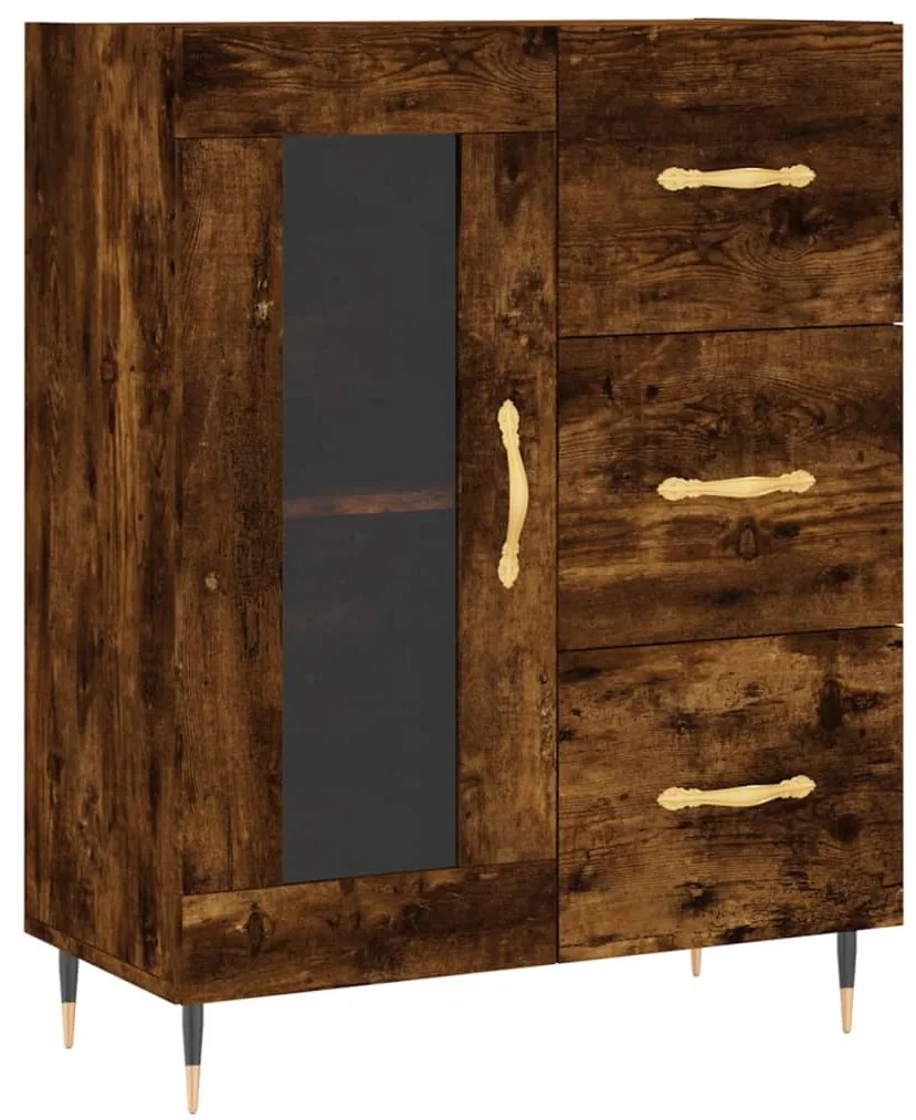 Skříň highboard kouřový dub 69,5 x 34 x 180 cm kompozitní dřevo - Default Title