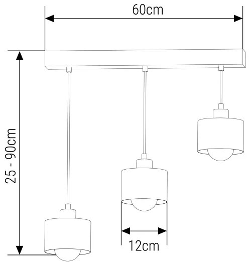 Lustr na lanku 3xE27/35W/230V černá