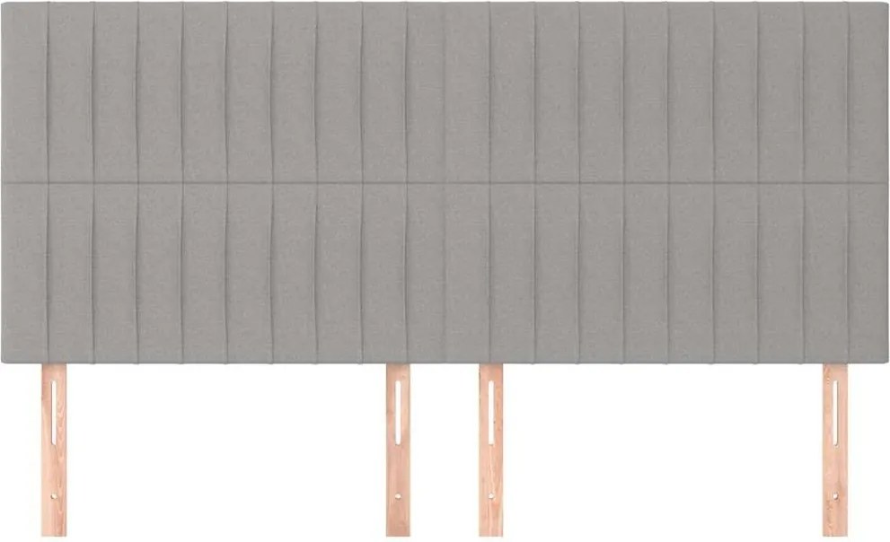 Čelo postele světle šedé 200 x 5 x 118/128 cm látkové 3116592