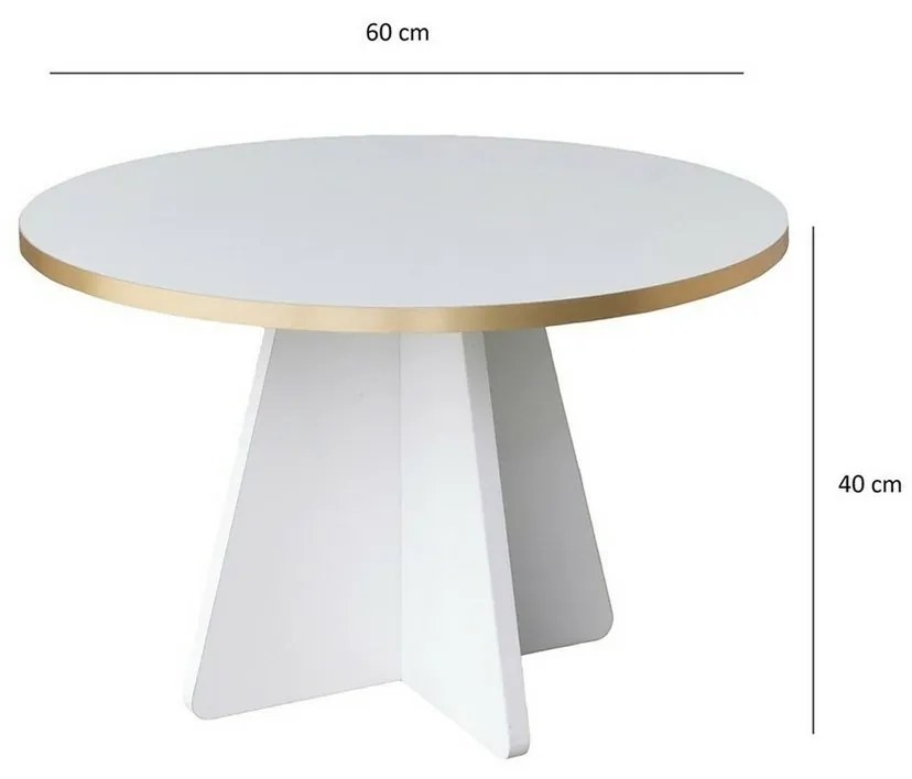 Konferenční stolek Mushroom Gold and White