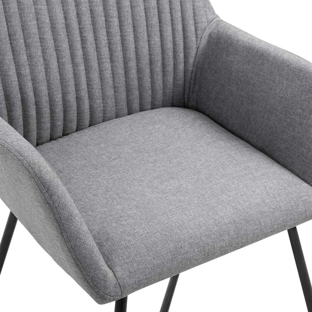 Jídelní židle 2 ks světle šedé textil 249807