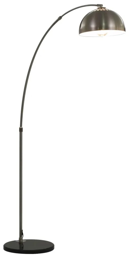 282414 vidaXL Klenutá lampa 60 W stříbrná E27 170 cm