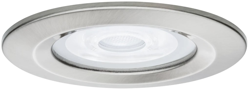 Paulmann 93633 Premium LED Nova, zápustná bodovka 1x max35W GU10, kartáčovaný kov, prům. 7,8cm, IP44