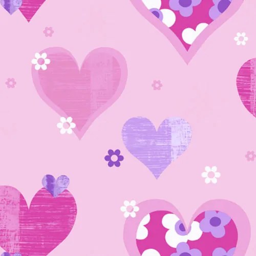 Arthouse Tapeta na zeď - Arthouse Happy Hearts Happy Hearts Pink