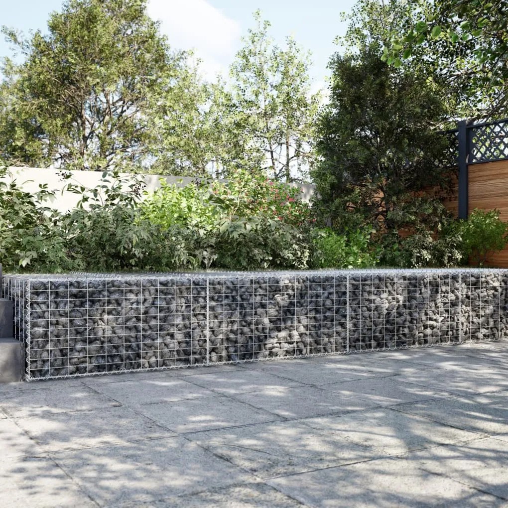 Gabionový koš s víkem 300 x 100 x 50 cm pozinkované železo 3295180