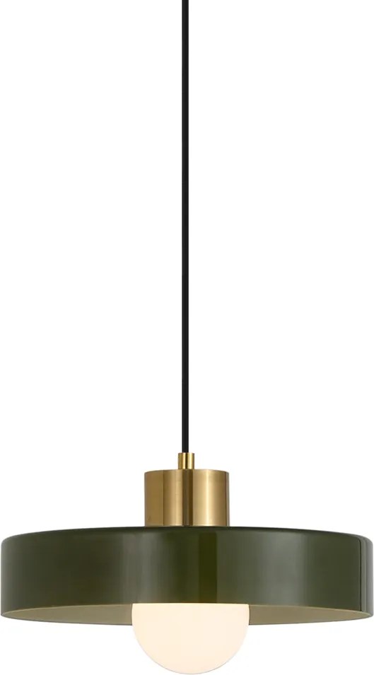 Retro závěsná lampa mosazná se zelenou pro 1-fázový kolejnicový systém - Iconic Jina
