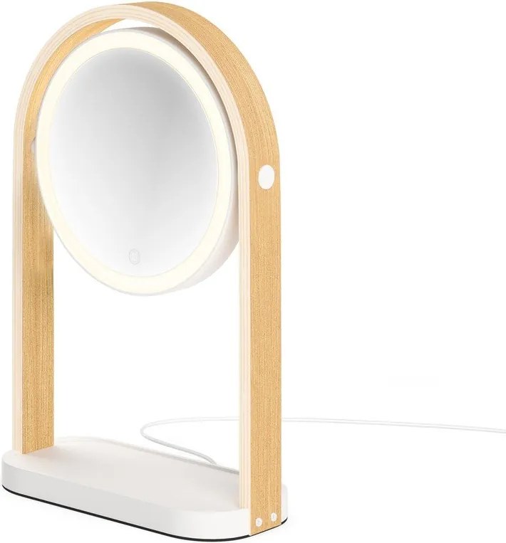 Kosmetické zrcadlo s dřevěným rámem (zvětšení 10x) 12x38 cm Bellwood – Umbra