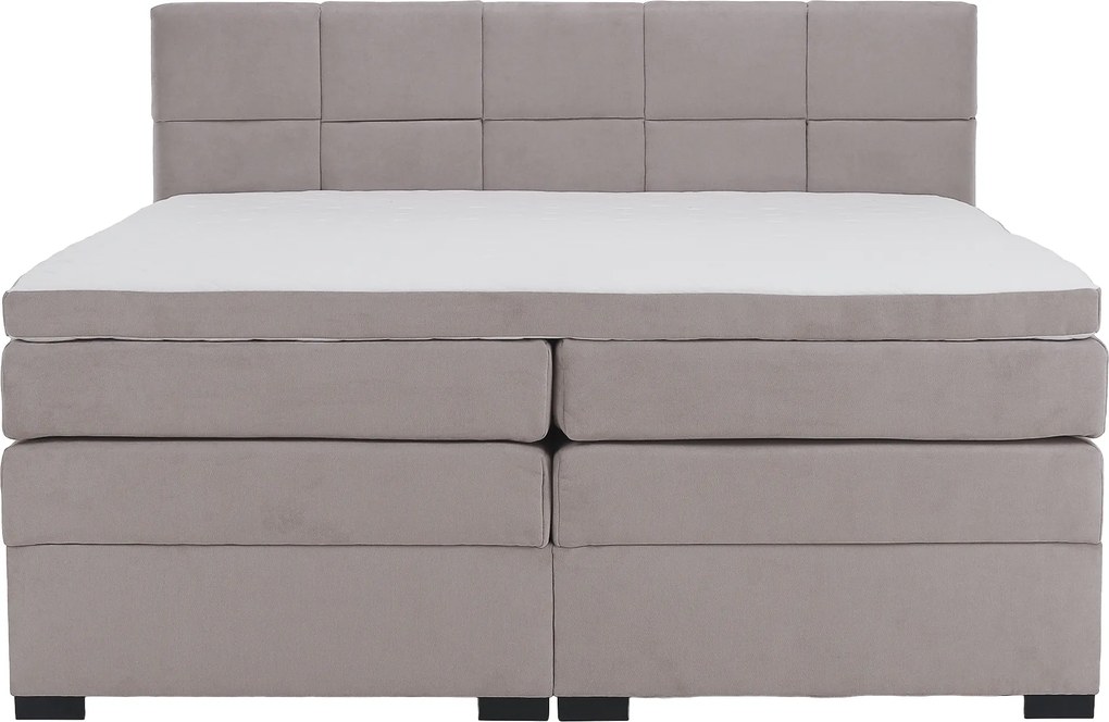 Boxspringová pocketová postel, 200x200, šedohnědá Taupe, APRIL