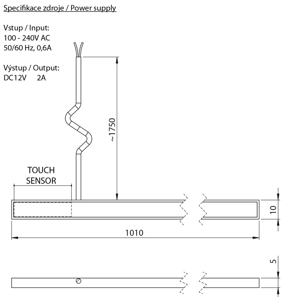 Sapho Sapho, LOREA LED pásek 101cm, 1W, teplá bílá