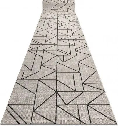 Běhoun SIZAL FLOORLUX model 20605 TROJÚHELNÍK, GEOMETRICKÝ stříbrný /