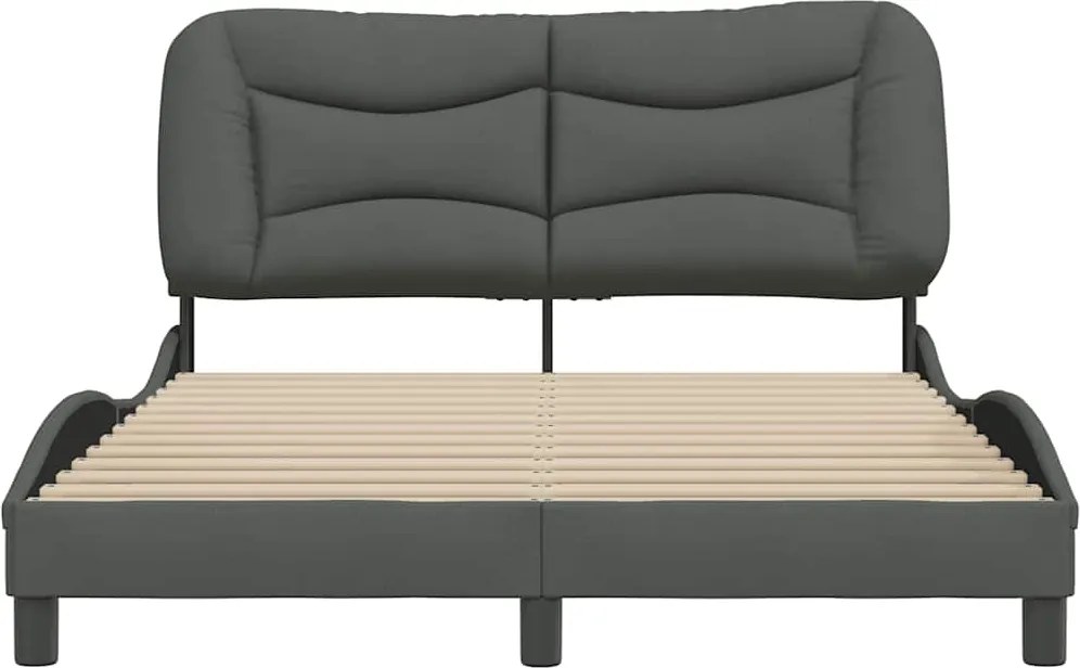 Rám postele bez matrace Hvar tmavě šedý 140 x 190 cm textil 3207766
