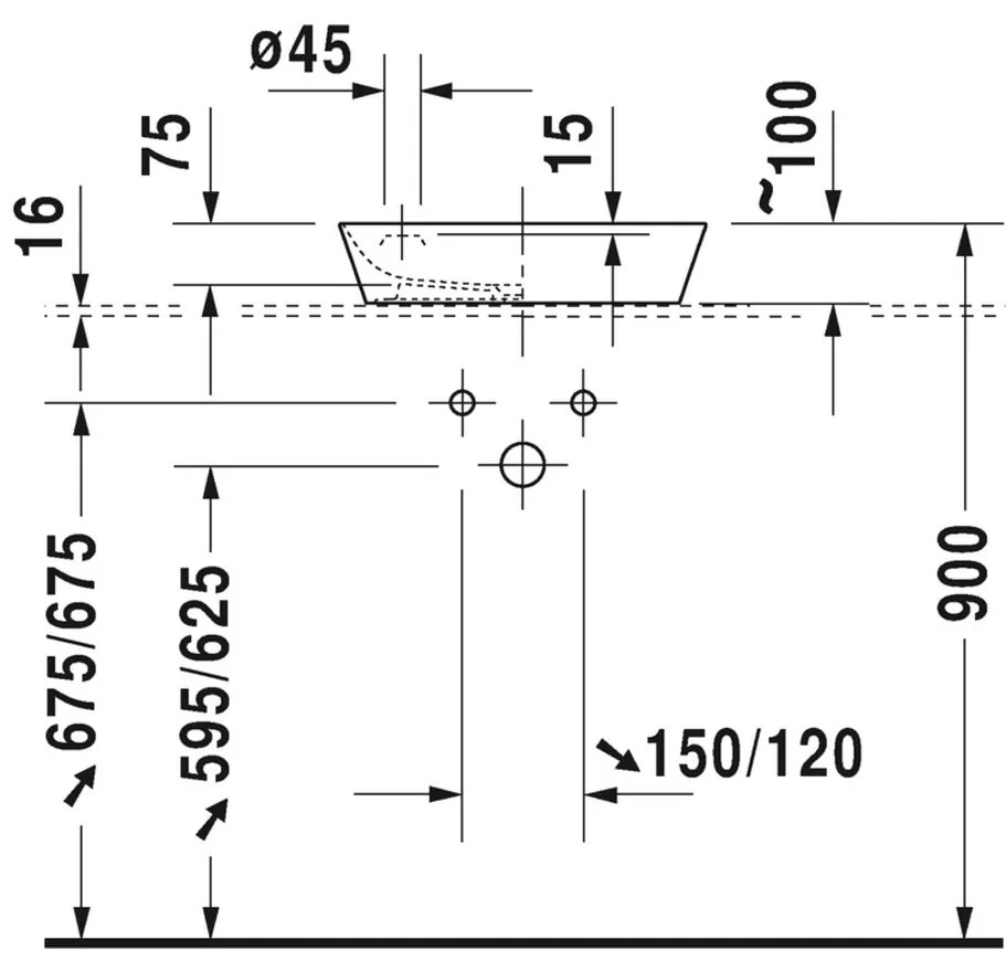 Duravit Cape Code - Umyvadlová mísa, 46x46 cm, bílá 2340460000