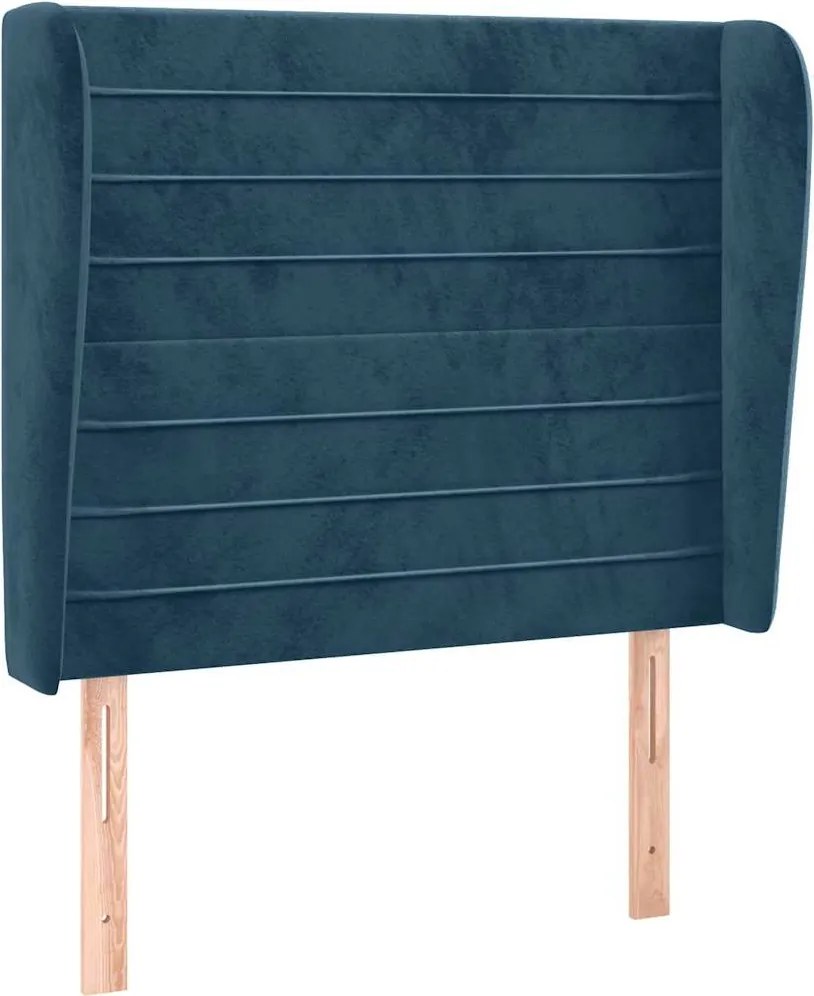 Čelo postele typu ušák tmavě hnědé 103x23x118/128 cm textil 3118142
