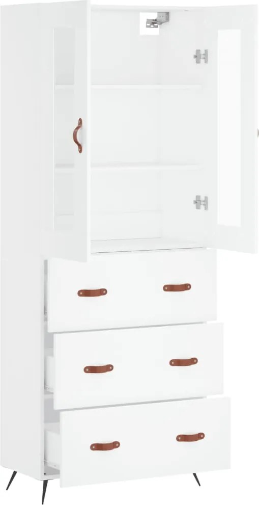 Skříň highboard bílá 69,5 x 34 x 180 cm kompozitní dřevo 3198377