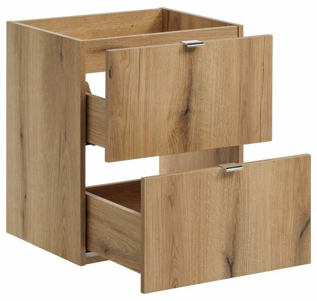 Závěsná skříňka Nova Oak Gaja s deskou a umyvadly 100 cm dub evoke/černá