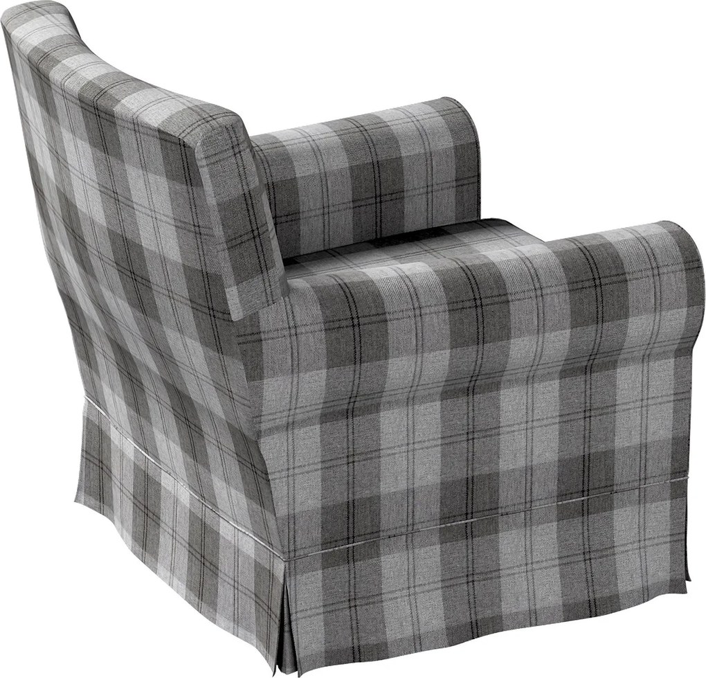 Potah na křeslo IKEA Ektorp Jennylund barva šedá látka pletený vzor, vzorované