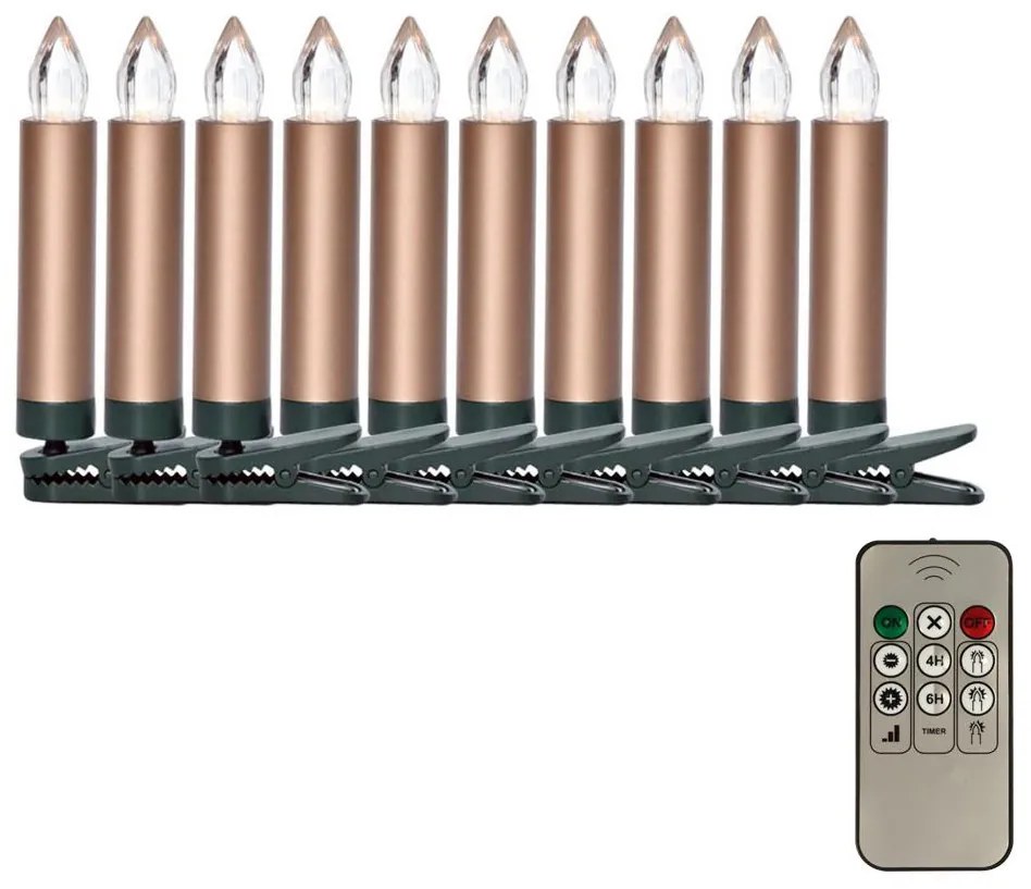 SADA 10x LED Vánoční dekorace LED/1xAAA + dálkové ovládání