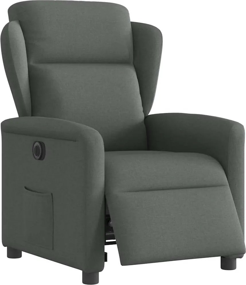 Elektrické polohovací křeslo tmavě šedé textil 3303115