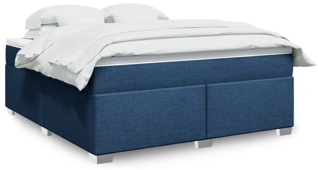 Box spring postel s matrací modrá 180x200 cm textil 3285157