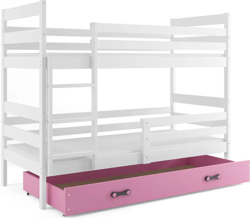 BMS Group Dětská patrová postel s úložným prostorem ERYK bílá Velikost postele: 160x80 cm, Barva šuplíku: Bílá