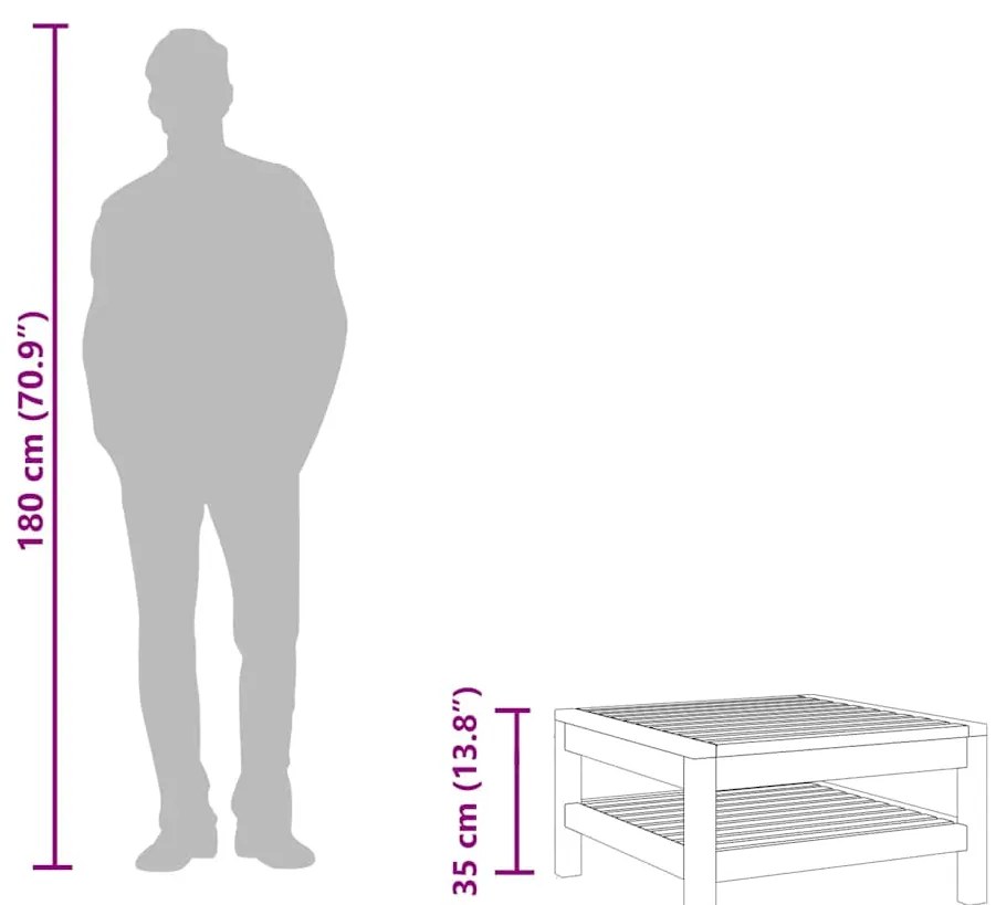 vidaXL Marketos Konferenční stolek 65 x 65 x 35 cm masivní akáciové dřevo