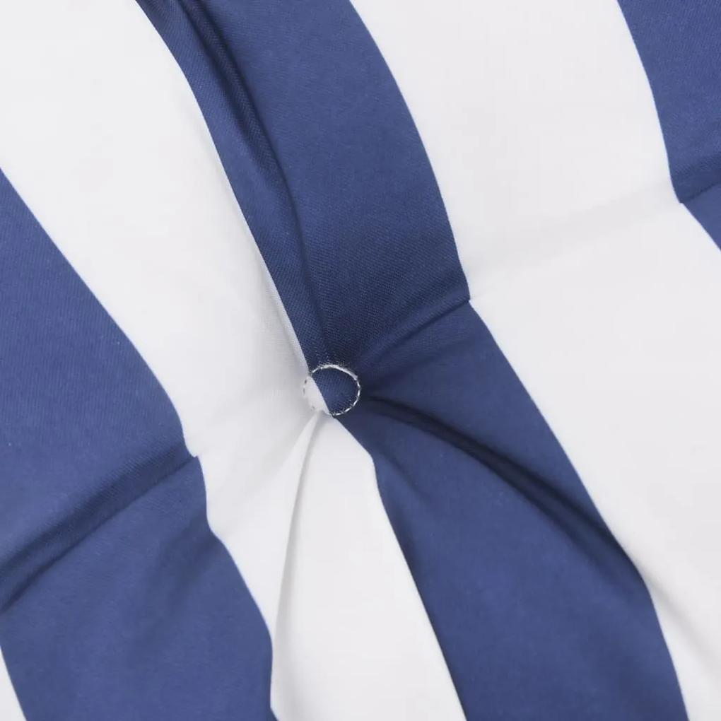 Poduška na palety modré a bílé pruhy 50 x 50 x 12 cm textil - Default Title
