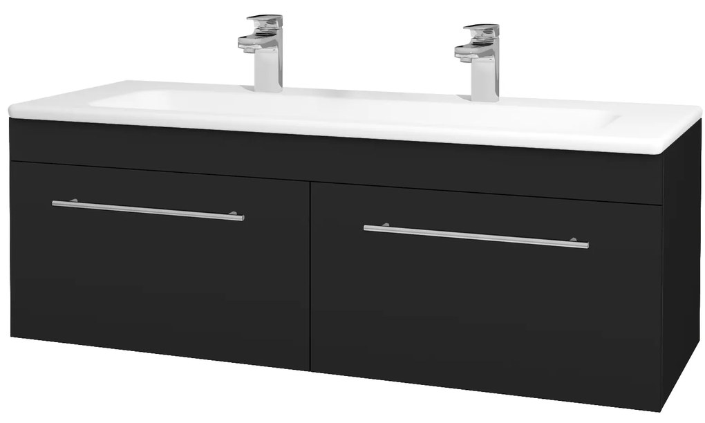 Dřevojas Koupelnová skříň ASTON SZZ2 120 Varianta: M01 Bílá mat / Úchytka T03 / M01 Bílá mat