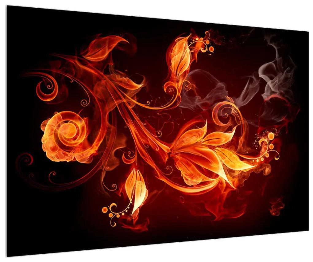 Obraz květů v ohni (90x60 cm)