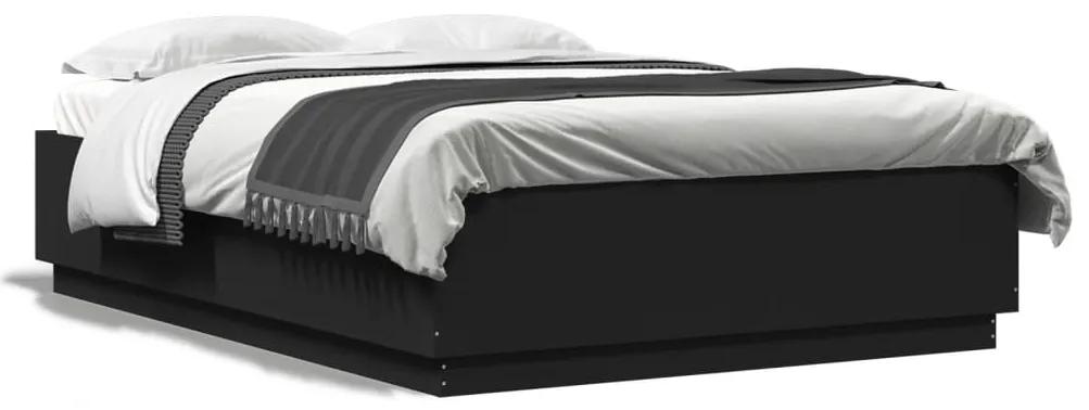 Rám postele černý 140 x 200 cm kompozitní dřevo,  3209703