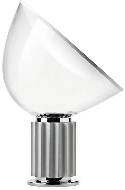 Flos F6607004 Taccia LED, designová lampa se stmívačem, 28W LED 2700K, čiré PMMA/anodizovaná stříbrná, výška 64,5cm