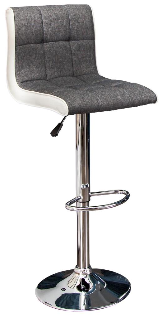 Barová židle Kanto, šedá/bílá