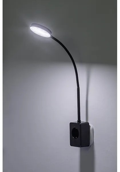 Rabalux 71284 - LED Stmív. nástěnná lampa TIVRO 4W/230V s USB do zásuvky černá