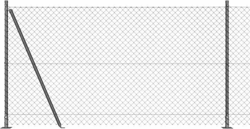 Zábradlí s betonovým základem 10 x 1,2 m Ocel potažená PVC Šedá 3351258
