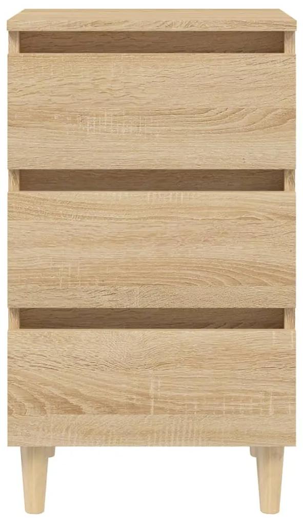 Noční stolky s dřevěnými nohami 2 ks dub sonoma 40 x 35 x 69 cm - Default Title