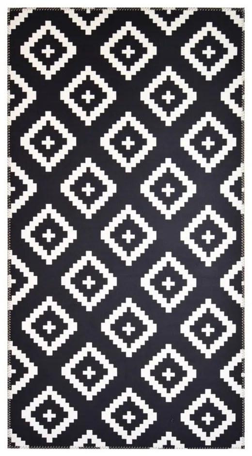 Černobílý koberec Vitaus Geo Winston, 80 x 150 cm