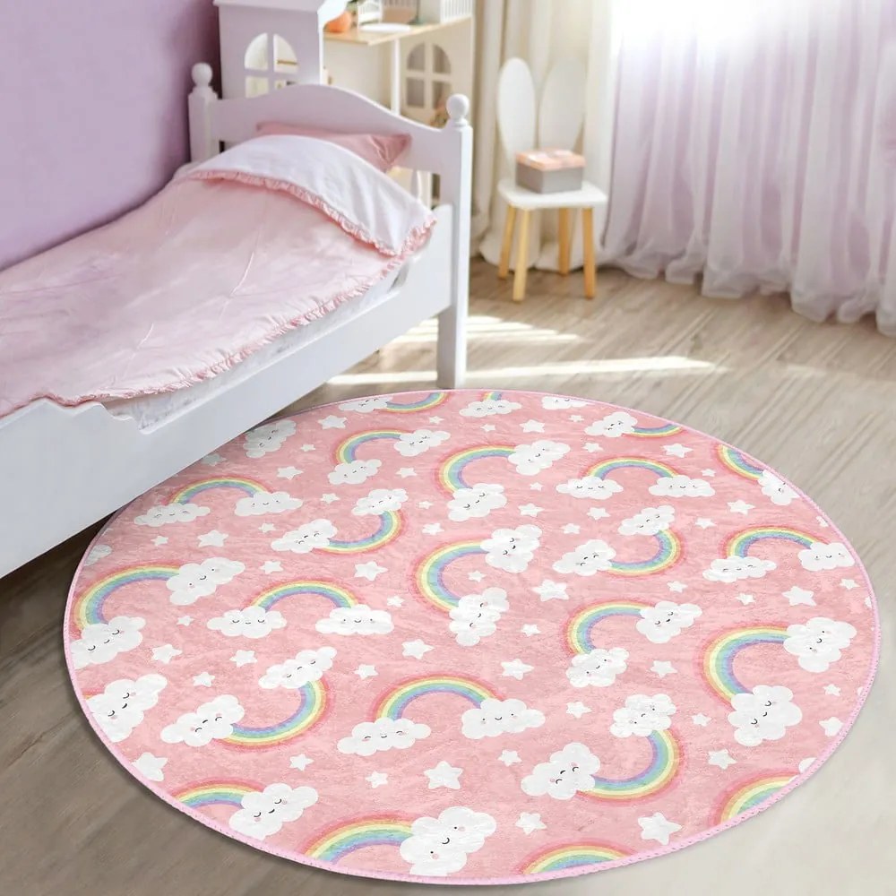 Růžový dětský koberec ø 120 cm Comfort – Mila Home