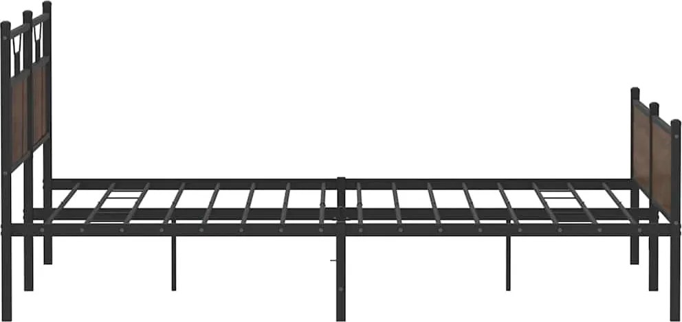 Kovový rám postele bez matrace hnědý dub 160 x 200 cm 3325135