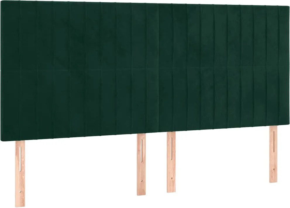 Čelo postele tmavě zelené 200x5x118/128 cm sametové 3116639