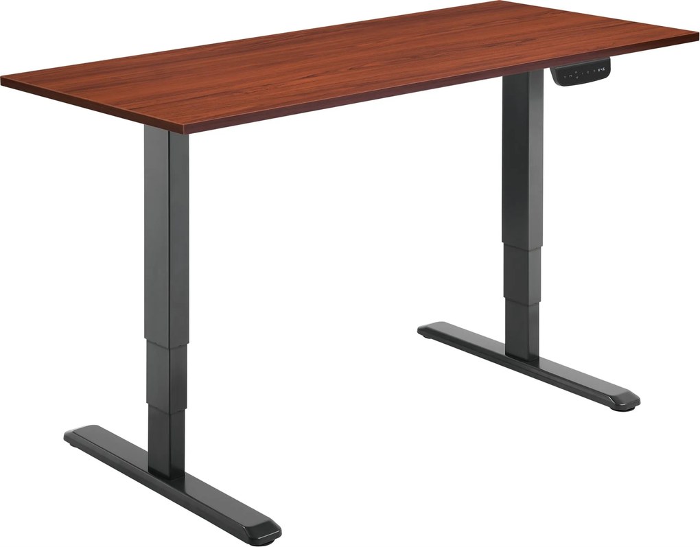 Výškově nastavitelný stůl alzaergo table et1 newgen černý + deska tte-01 140x80cm lamino kaštan